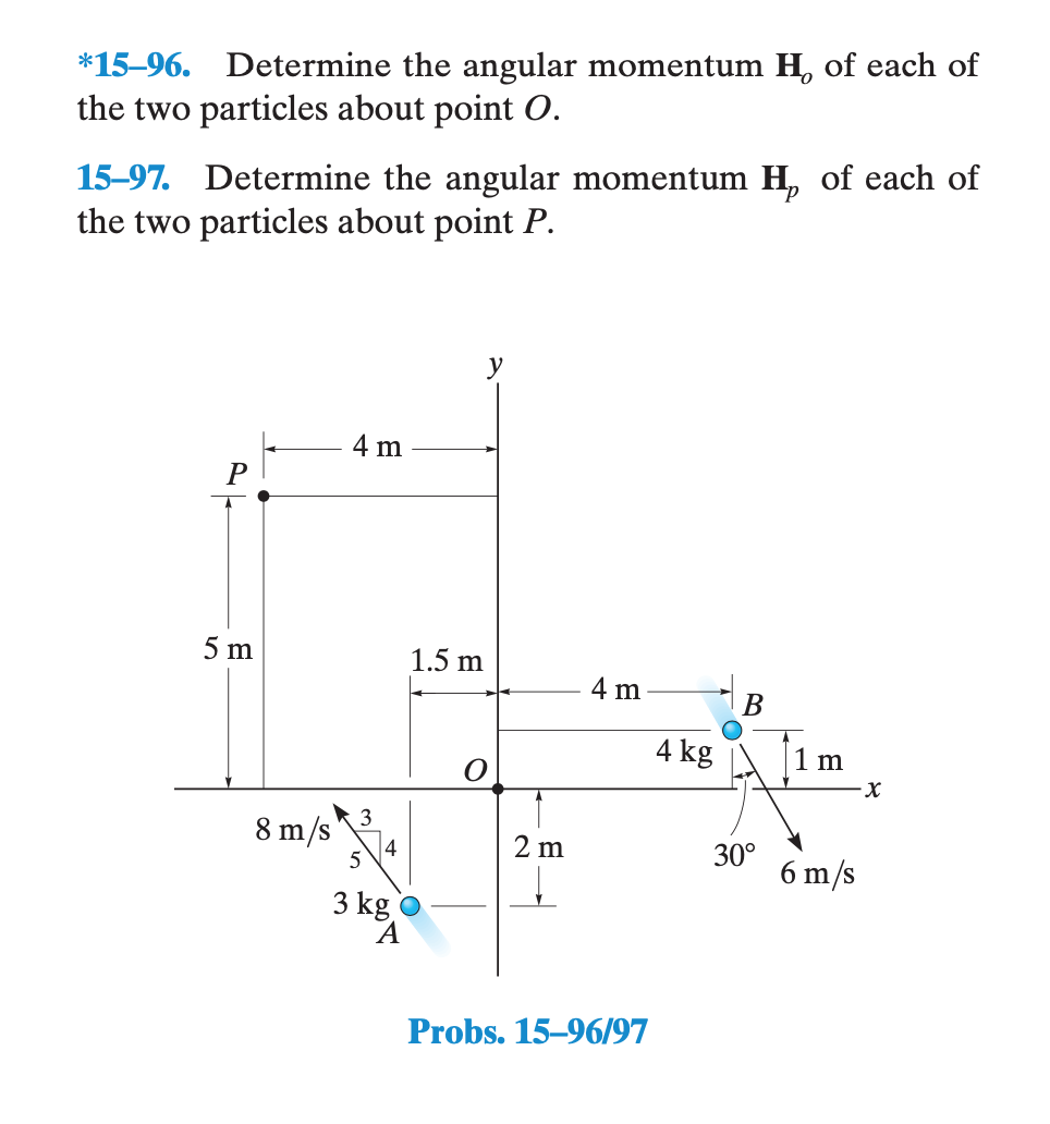Solved 15 96 Determine The Angular Momentum Ho Of Each Of