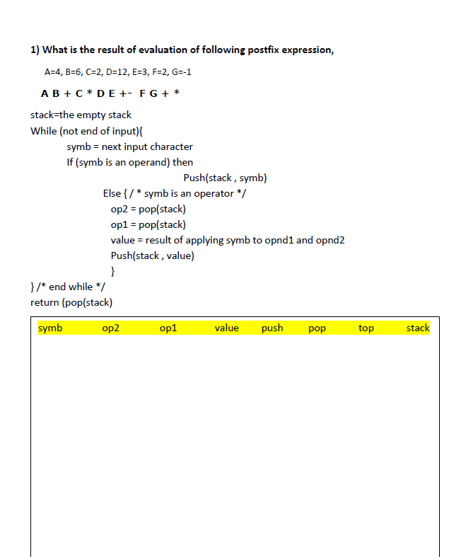 Solved 1) What is the result of evaluation of following | Chegg.com