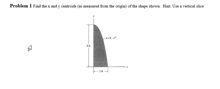 Solved Problem 1 Find the x and y centroids (as measured | Chegg.com
