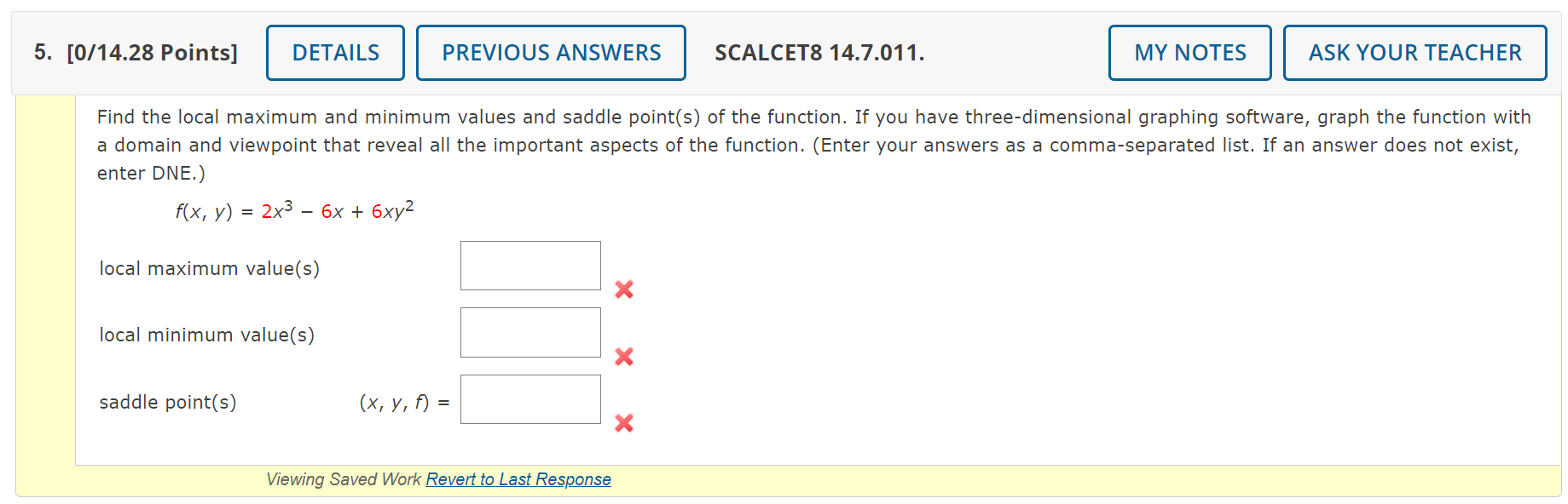 Solved 5. [0/14.28 Points] DETAILS PREVIOUS ANSWERS SCALCET8 | Chegg.com