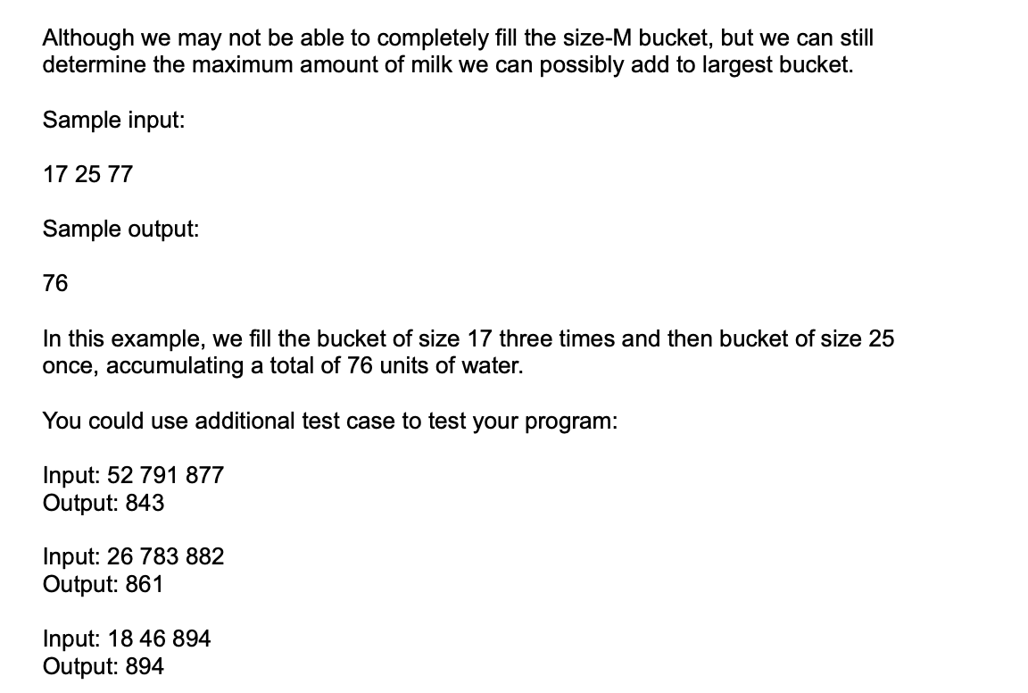 Solved Q2: There are three buckets size X, Y, M | Chegg.com