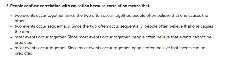 Solved 5-People confuse correlation with causation because | Chegg.com