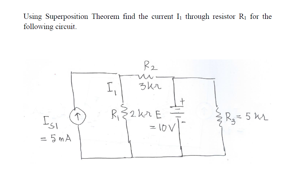 Solved Using Superposition Theorem find the current I1 | Chegg.com
