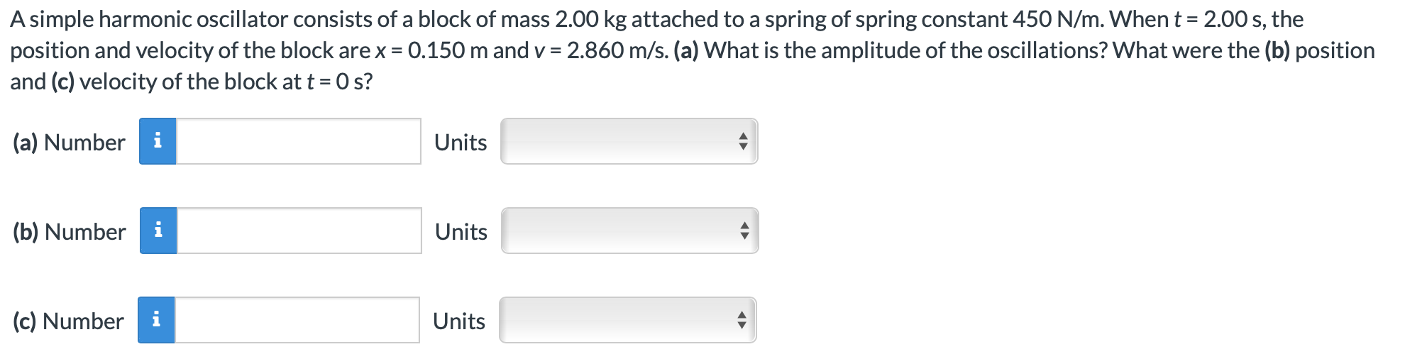 Solved A simple harmonic oscillator consists of a block of | Chegg.com