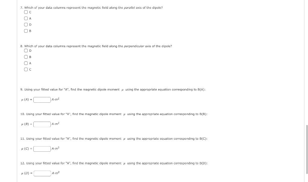 Solved 4. Fill in the table below with the fit parameters | Chegg.com