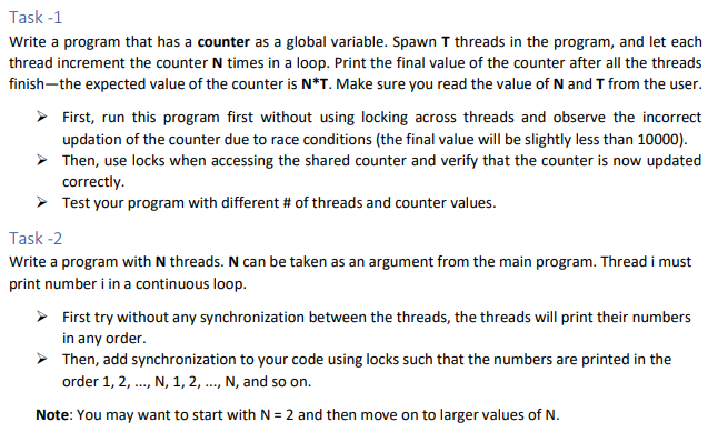 Task-1 Write a program that has a counter as a global | Chegg.com