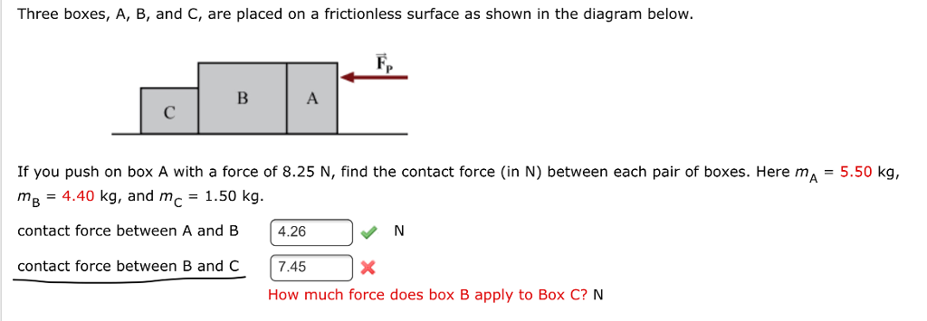 Solved Three boxes, A, B, and C, are placed on a | Chegg.com