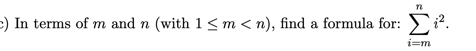 Solved In terms of m and n (with 1≤m | Chegg.com