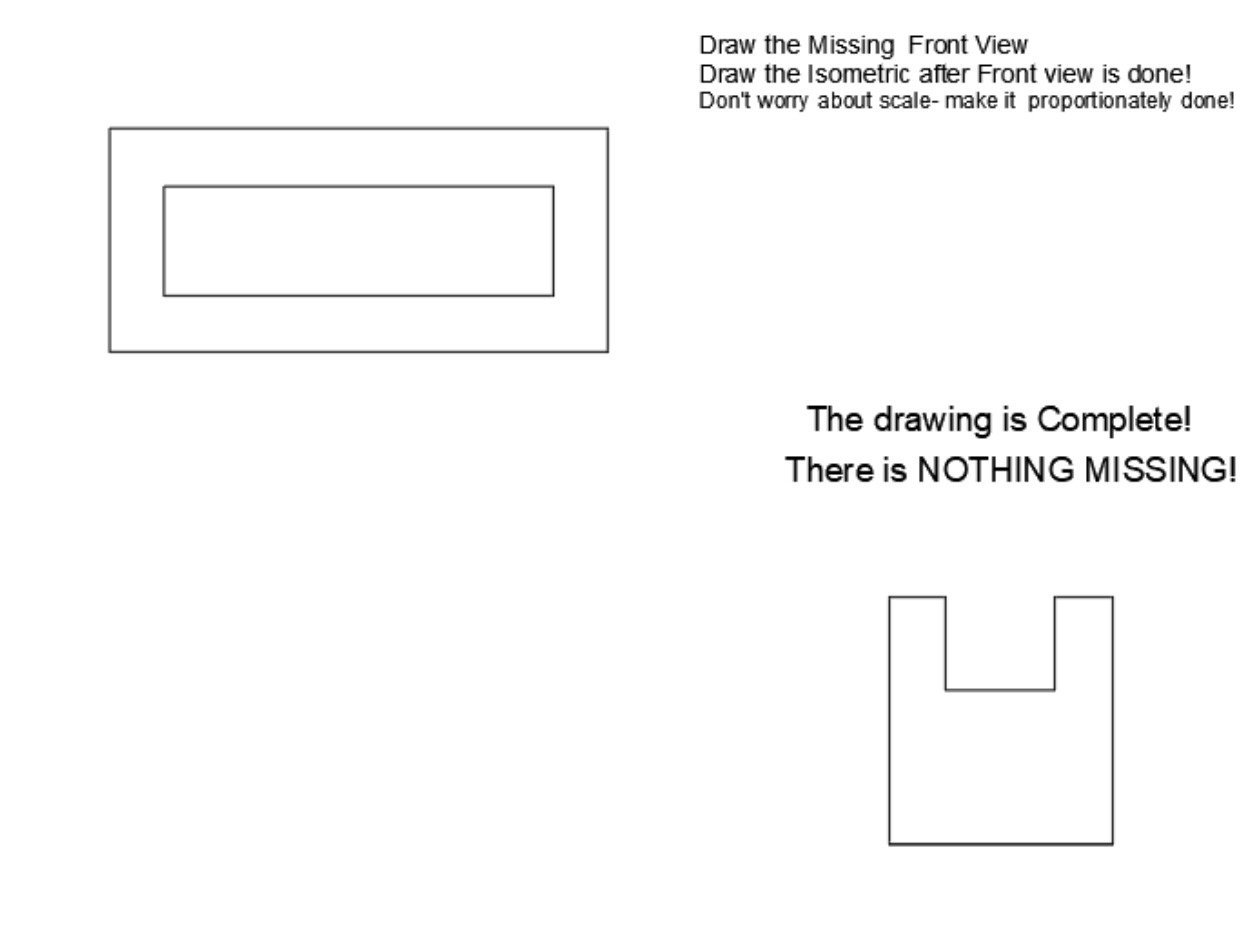Solved Given the drawings below, draw the missing front | Chegg.com