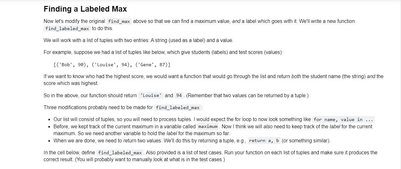 Solved Finding a Labeled Max Now let's modify the original | Chegg.com