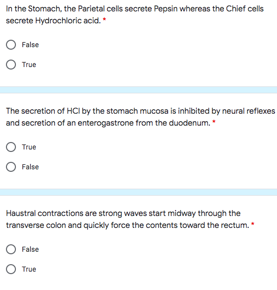 Solved In the Stomach, the Parietal cells secrete Pepsin | Chegg.com