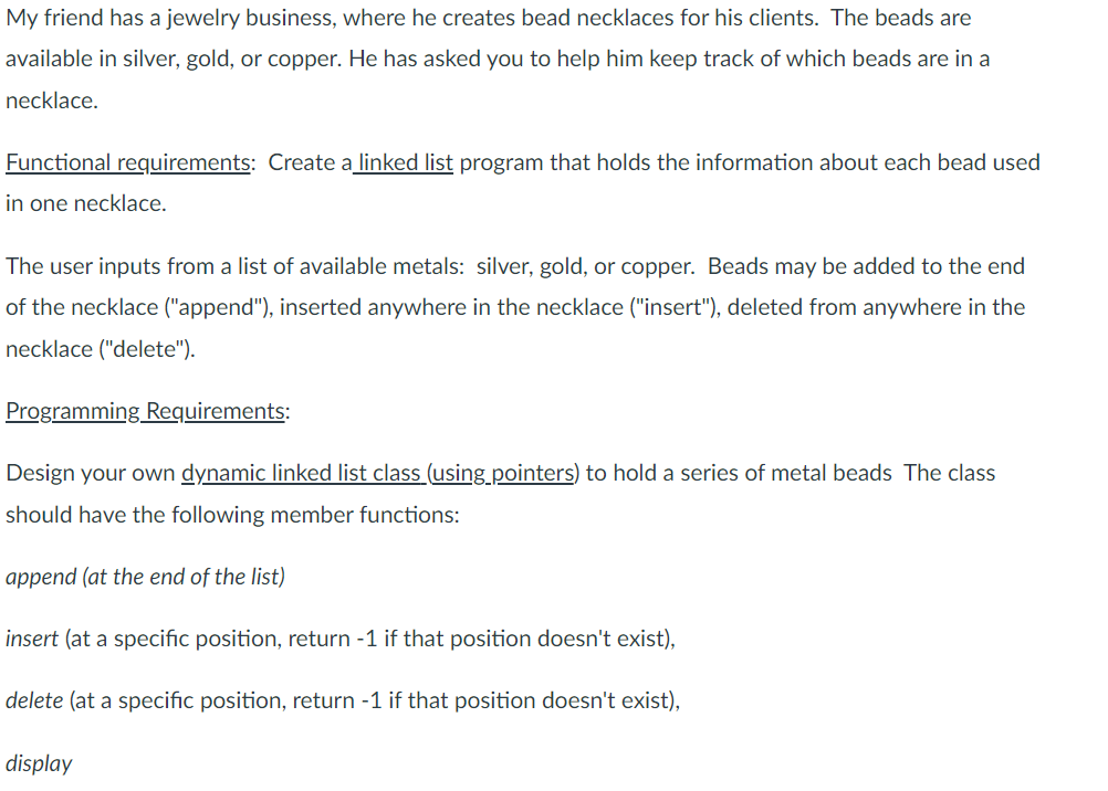 Solved Please follow everything that is bold Please program | Chegg.com