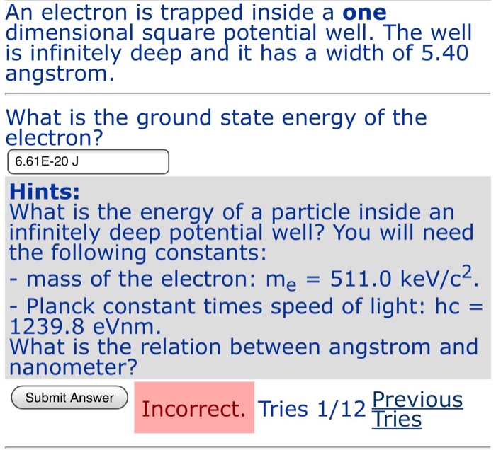 Solved An Electron Is Trapped Inside A One Dimensional