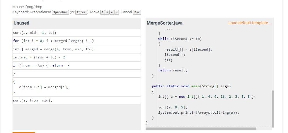 Solved The implementation of the sort method in the | Chegg.com