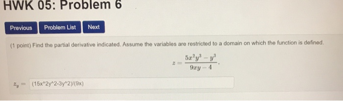 Solved Hwk 05 Problem 11 Previous Problem Listnext 1 0250