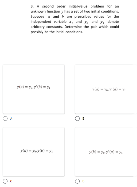 Solved 3. A second order initial-value problem for an | Chegg.com