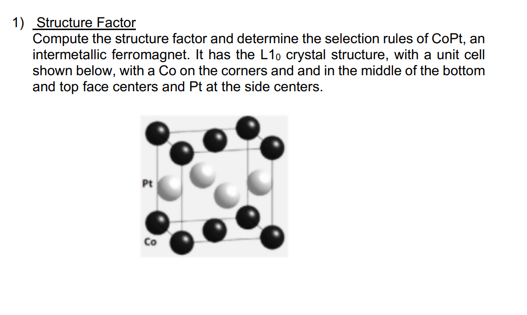 Solved Structure Factor Compute the structure factor and | Chegg.com