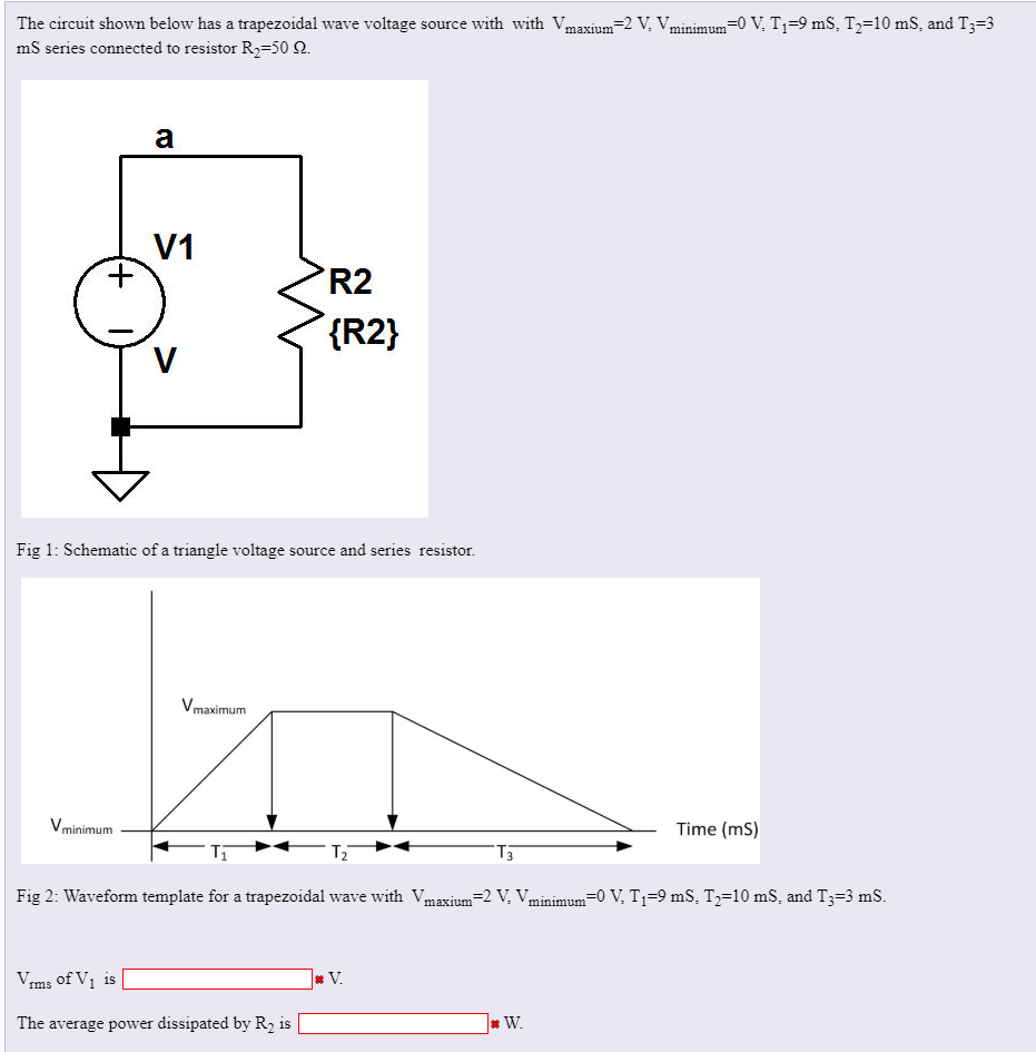 Solved The circuit shown below has a trapezoidal wave | Chegg.com