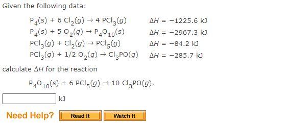 Solved Given the following data: | Chegg.com