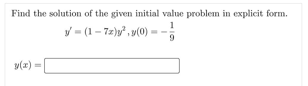 Solved Find the solution of the given initial value problem | Chegg.com
