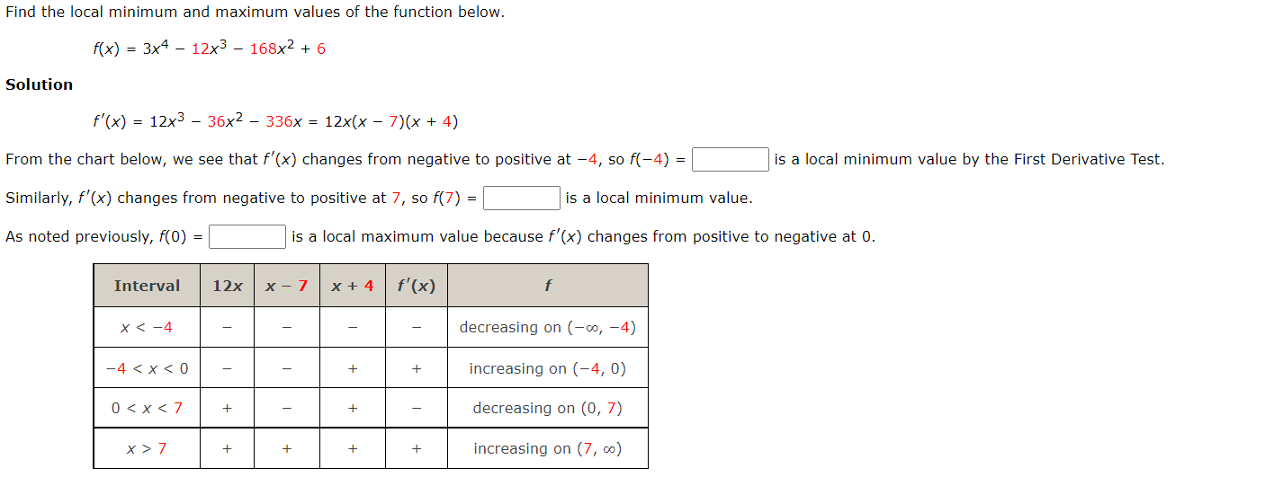 Solved Find the local minimum and maximum values of the | Chegg.com