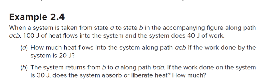 Solved Example 2.4 When a system is taken from state a to | Chegg.com