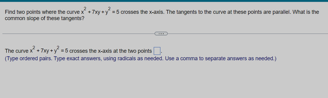 Solved The common slope of the tangents at these points is ? | Chegg.com