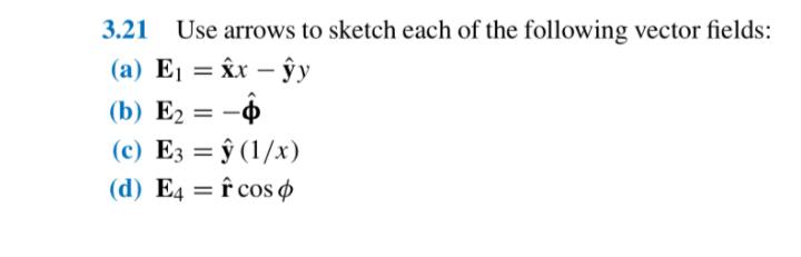 Solved 3.21 Use arrows to sketch each of the following | Chegg.com