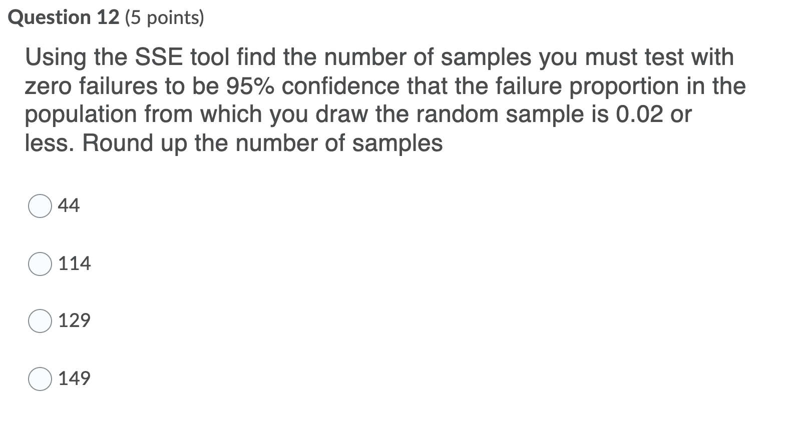 Solved Question 12 (5 points) Using the SSE tool find the | Chegg.com