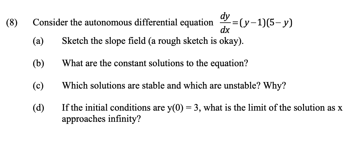Solved Consider the autonomous differential equation Y | Chegg.com