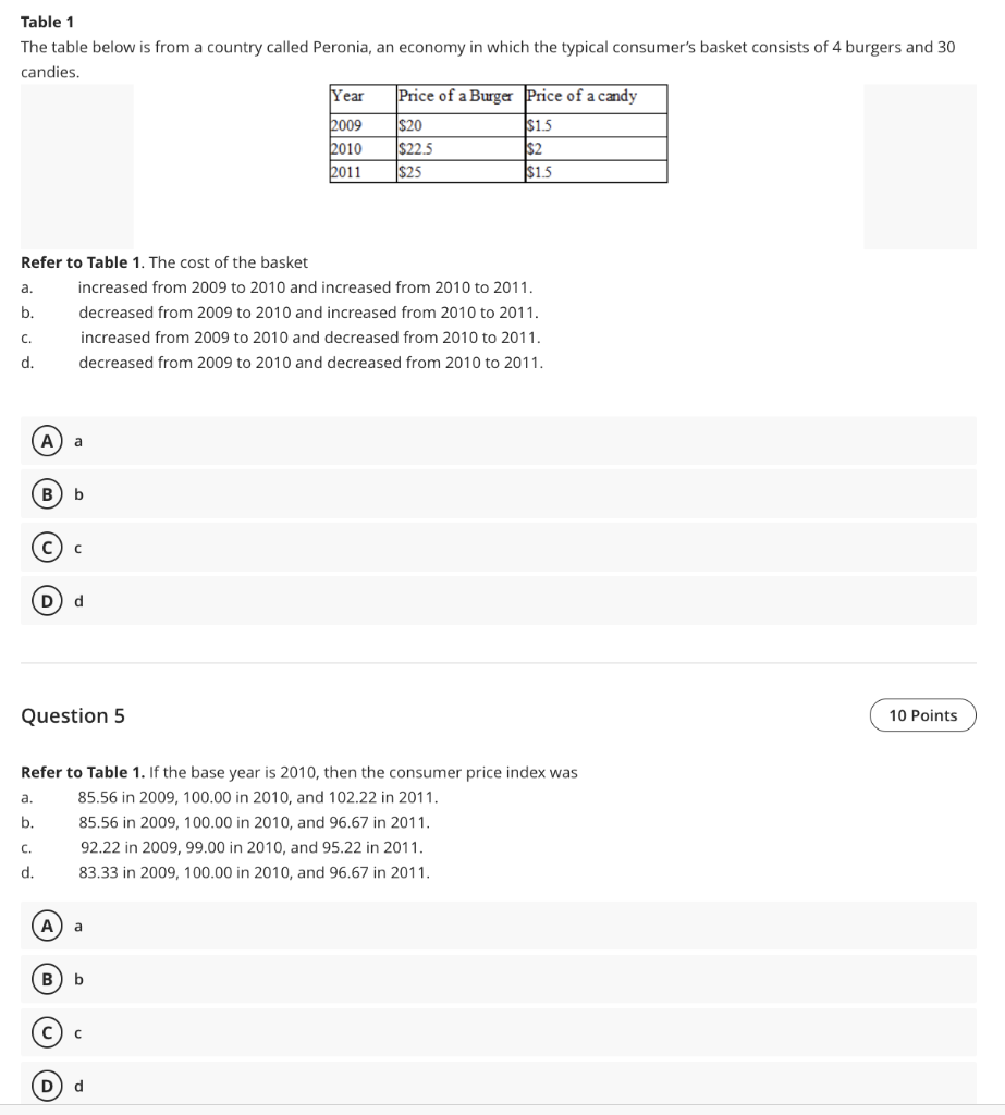 Solved Table 1 The table below is from a country called | Chegg.com
