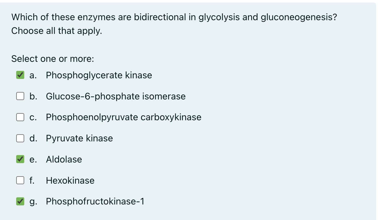 Solved Which of these enzymes are bidirectional in | Chegg.com