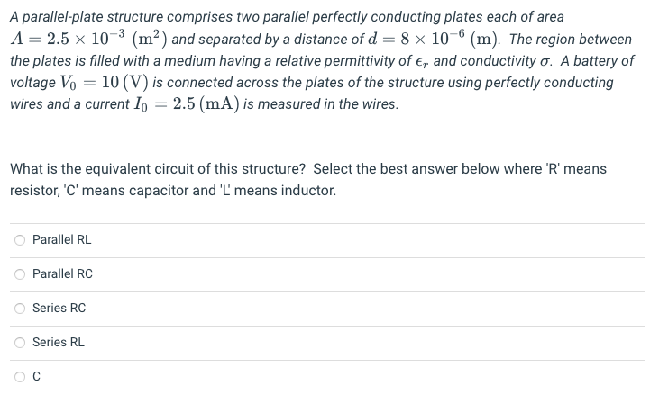 Solved A parallel-plate structure comprises two parallel | Chegg.com