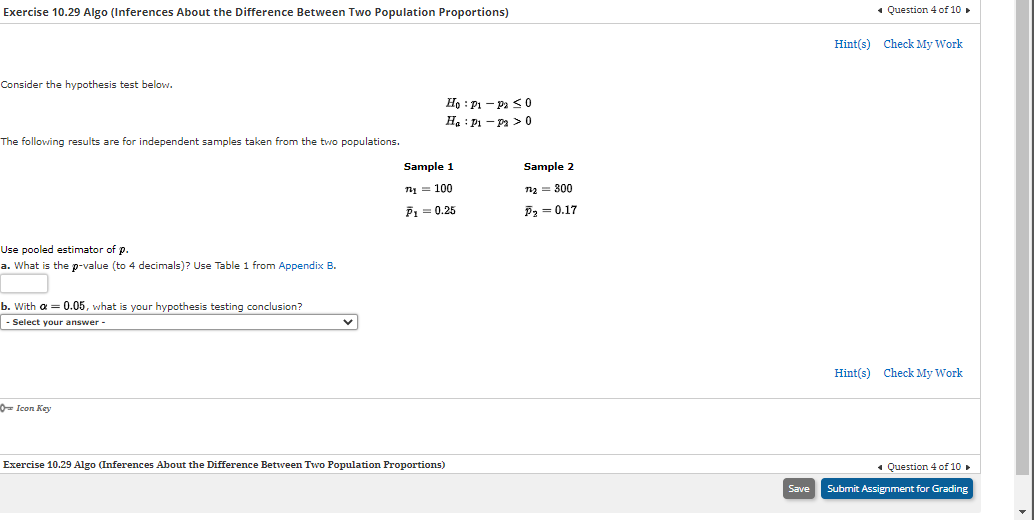 [Solved]: Exercise 10.29 Algo (Inferences About the Differ
