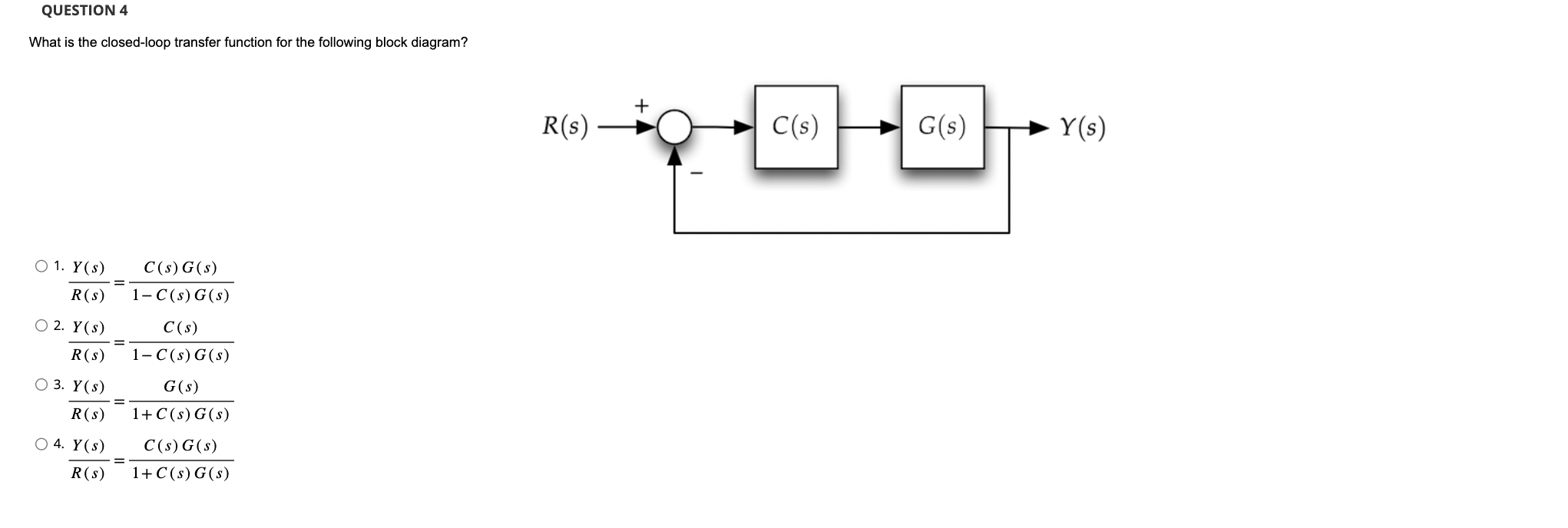 Solved What is the closed-loop transfer function for the | Chegg.com