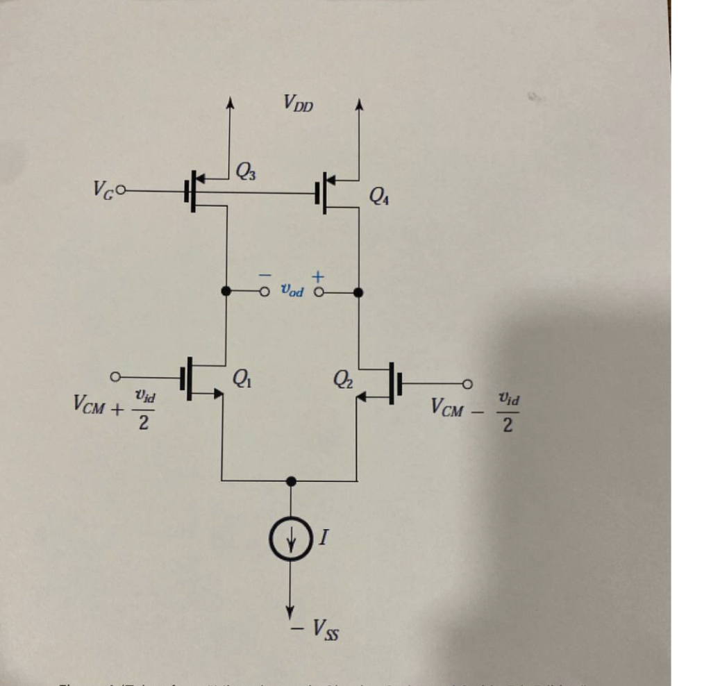 Solved Find the differential voltage gain A=vo/vi | Chegg.com