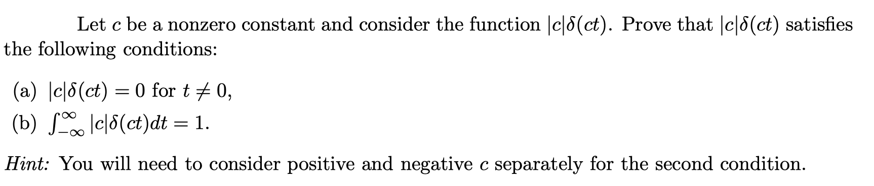 Solved Let c be a nonzero constant and consider the function | Chegg.com