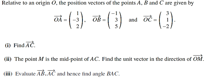 Solved Relative to an origin O, the position vectors of the | Chegg.com