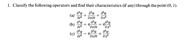Solved 1. Classify the following operators and find their | Chegg.com