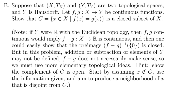 Solved B. Suppose that (X, TX) and (Y, Ty) are two | Chegg.com