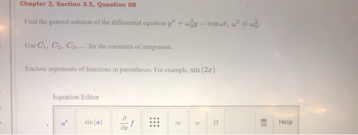Solved Chapter 3, Section 3.5, Question 08 Find the general | Chegg.com