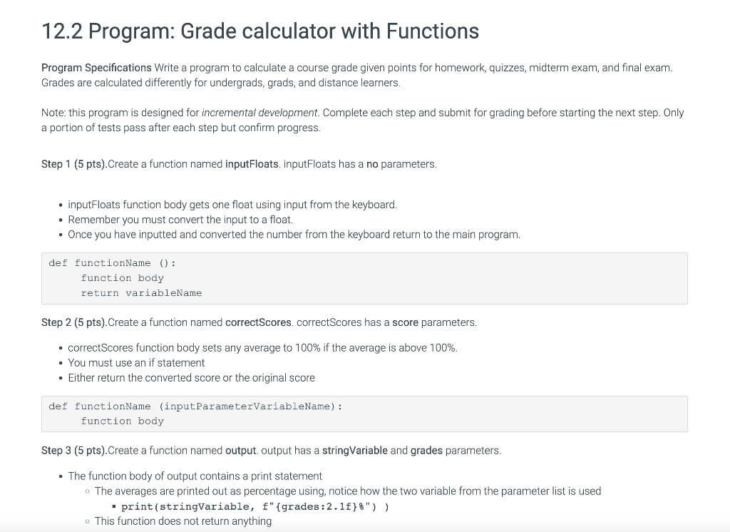 Solved Program Specifications Write a program to calculate a | Chegg.com