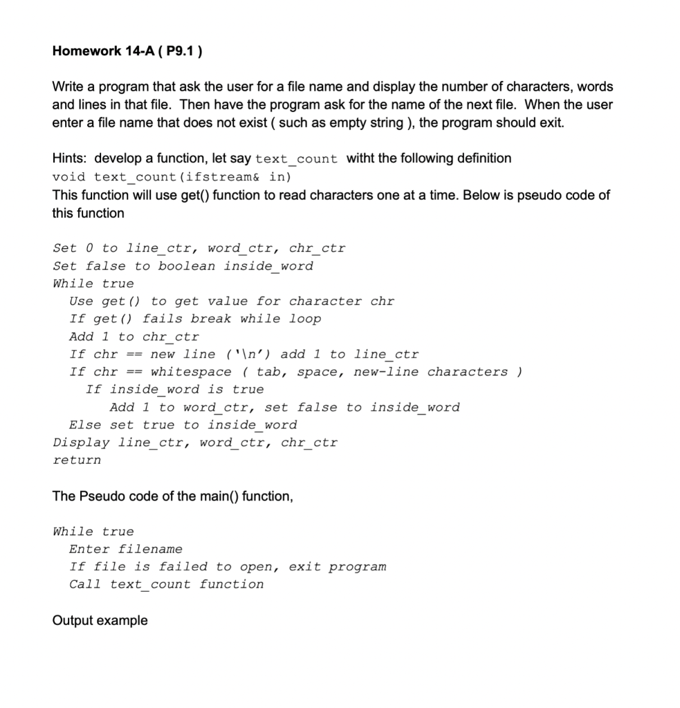 Solved Homework 14-A (P9.1) Write a program that ask the | Chegg.com