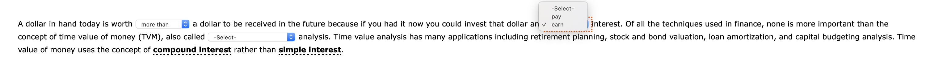 Solved -Select- less than more than equivalent to earn A | Chegg.com
