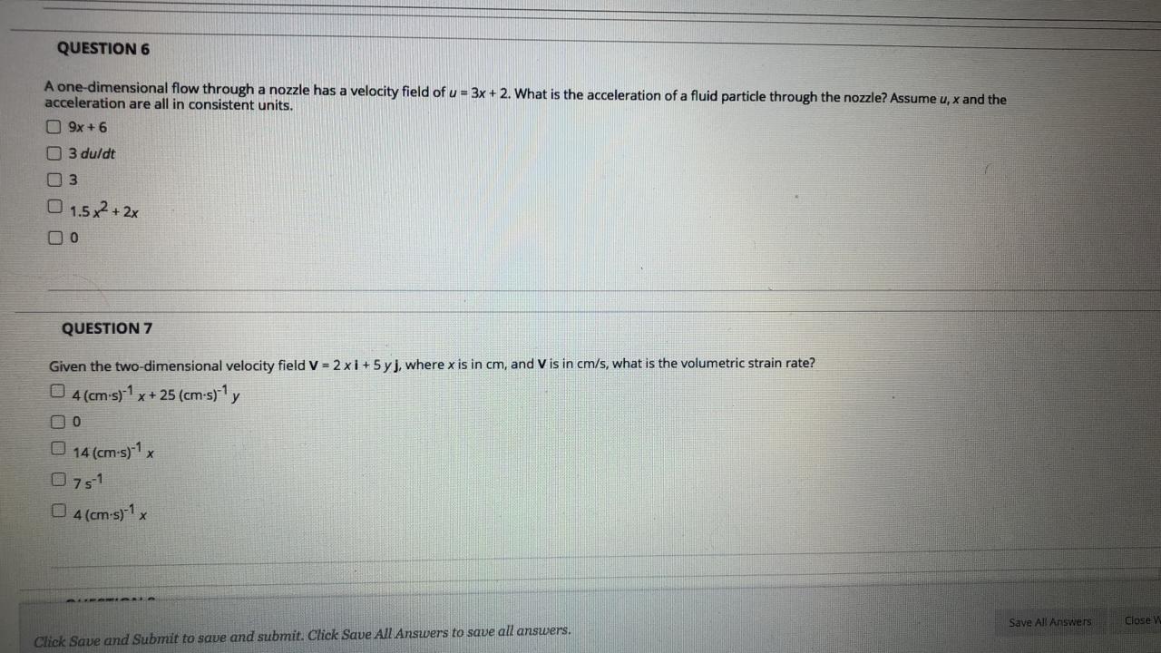 Solved QUESTION 6 A one-dimensional flow through a nozzle | Chegg.com