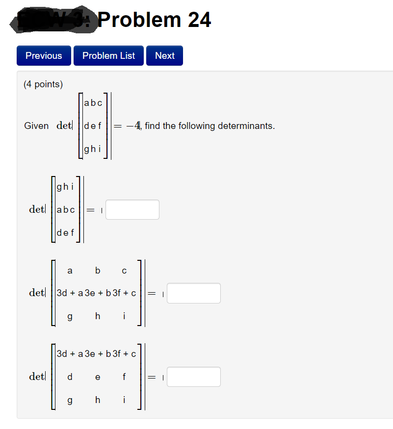 Solved Problem 24 Previous Problem List Next (4 points) abc | Chegg.com
