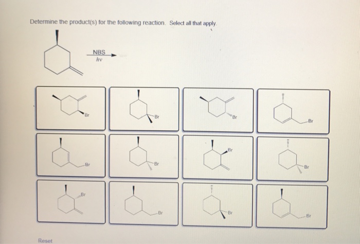 Solved Determine The Product S For The Following Reaction