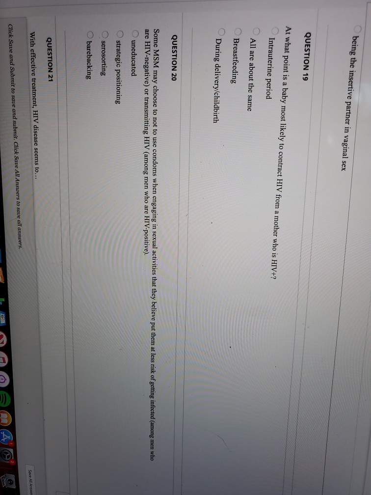 Solved being the insertive partner in vaginal sex QUESTION | Chegg.com