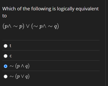 Solved Which of the following is logically | Chegg.com