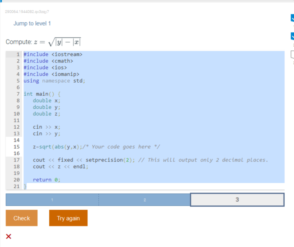 Solved 290064.1944082.qx3zqy7 Jump to level 1 [ Compute: z = | Chegg.com